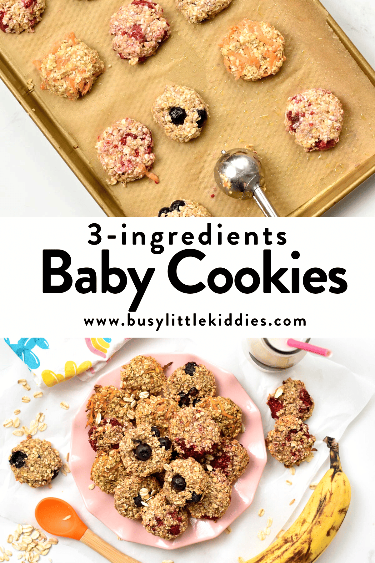 Baby Cookies (3 Ingredients, 3 Flavors!) - Busy Little Kiddies