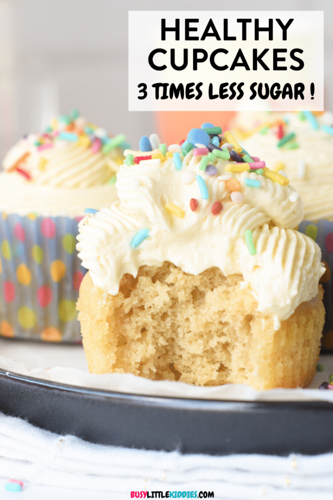 Healthy Vanilla Cupcakes (3x Less Sugar) - Busy Little Kiddies (BLK)
